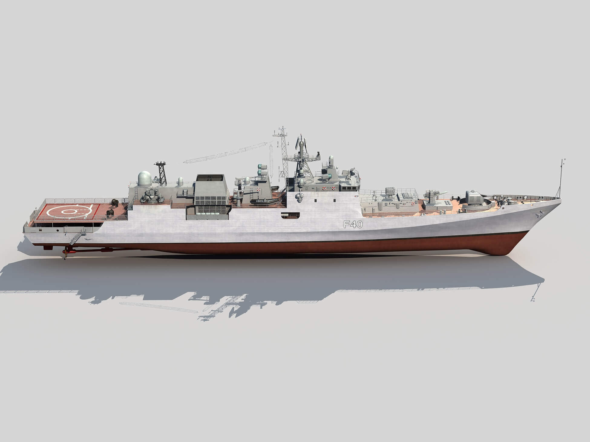 Ins Talwar Class Frigate - 3D Model by pxfpxd