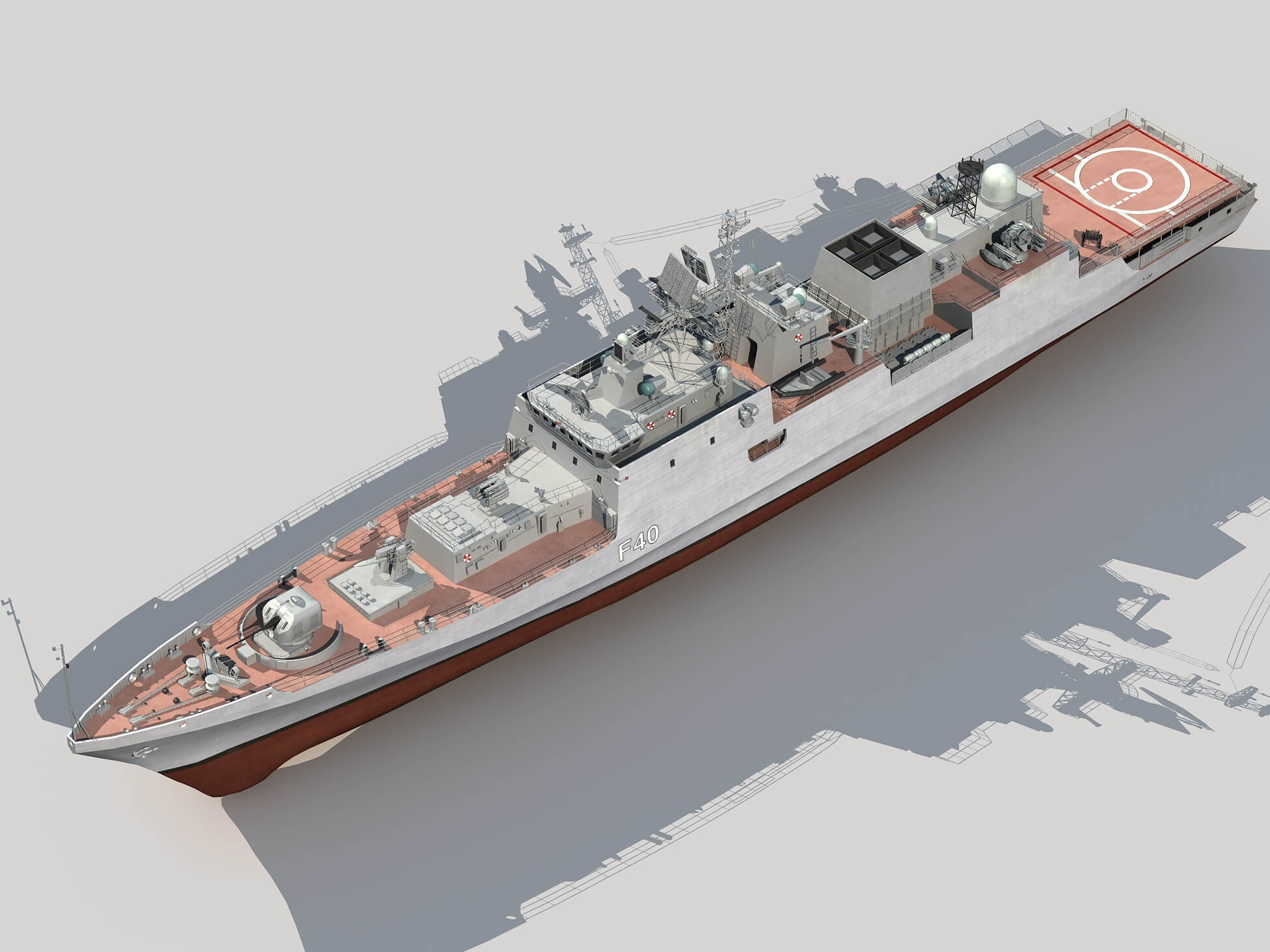 Ins Talwar Class Frigate - 3D Model by pxfpxd