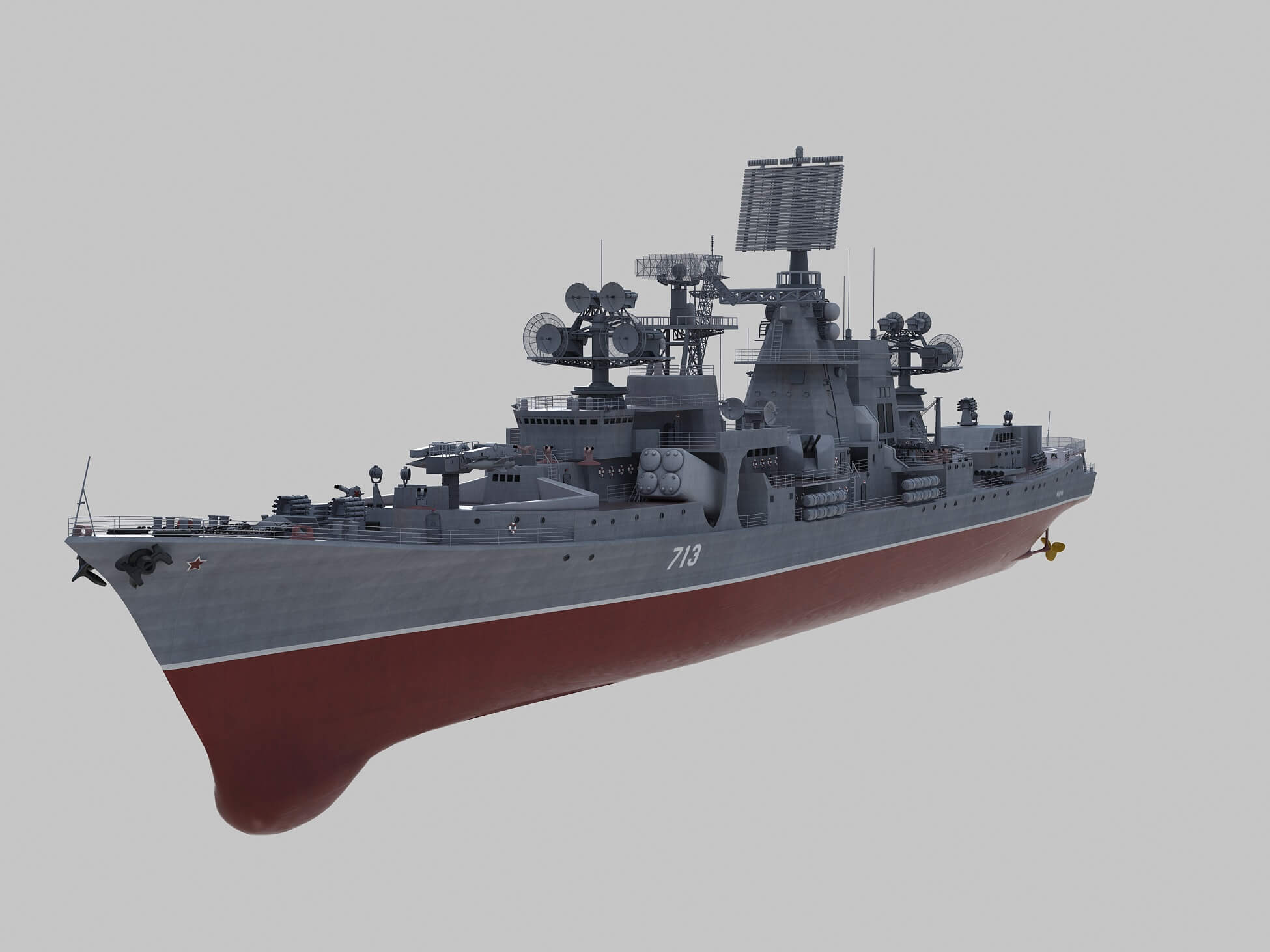 Kerch 713 Kara Class Cruiser - 3D Model by pxfpxd