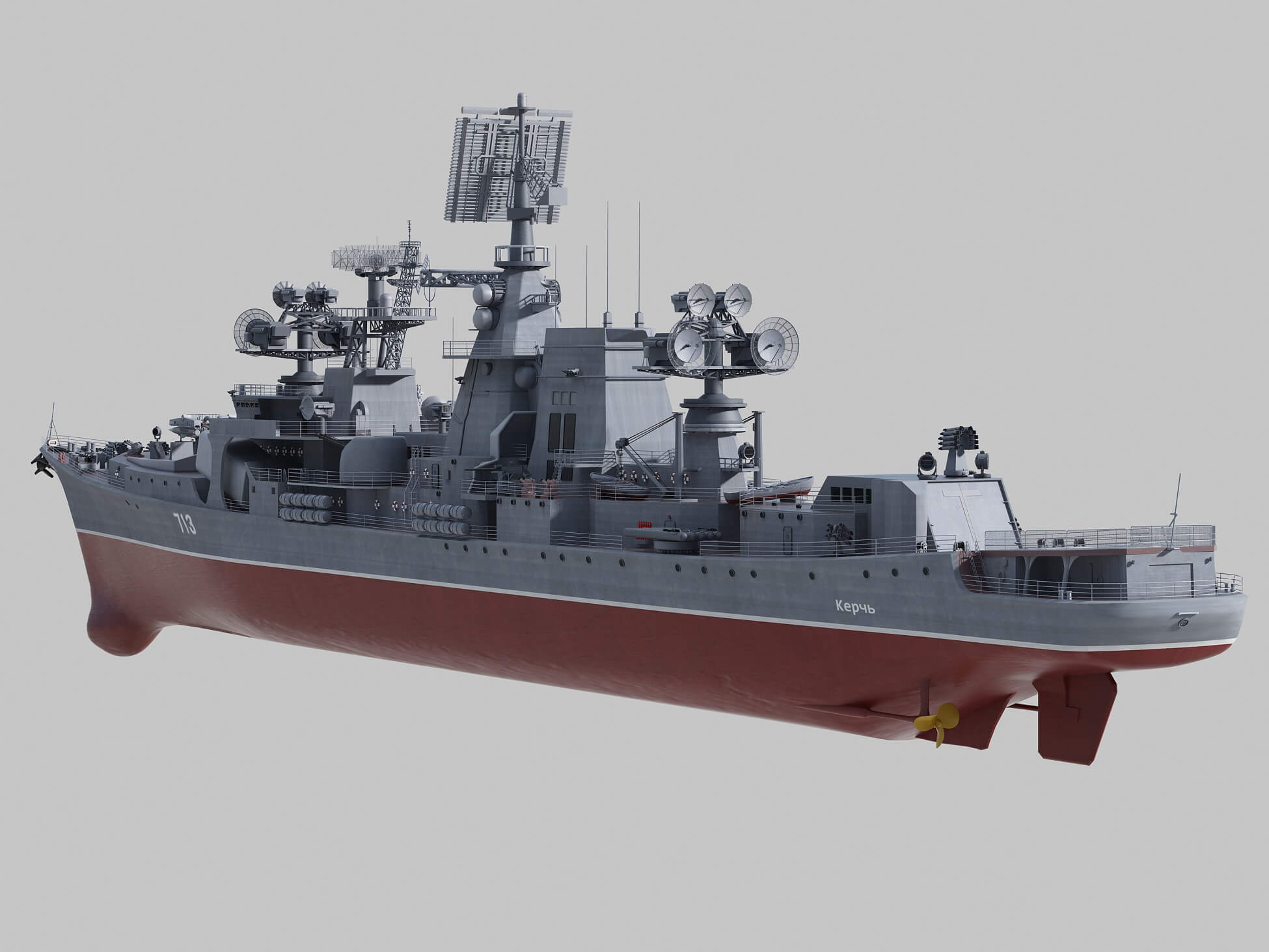 Kerch 713 Kara Class Cruiser - 3D Model by pxfpxd