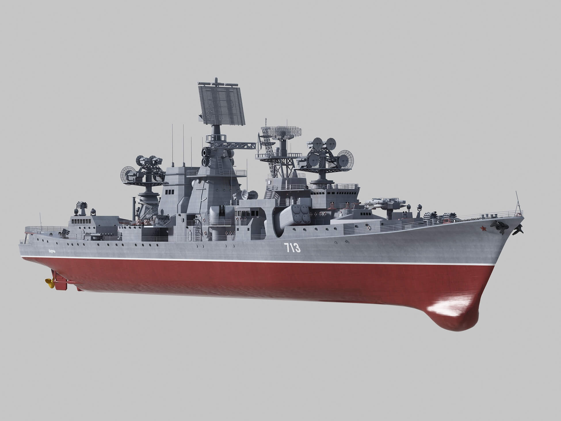 Kerch 713 Kara Class Cruiser - 3D Model by pxfpxd