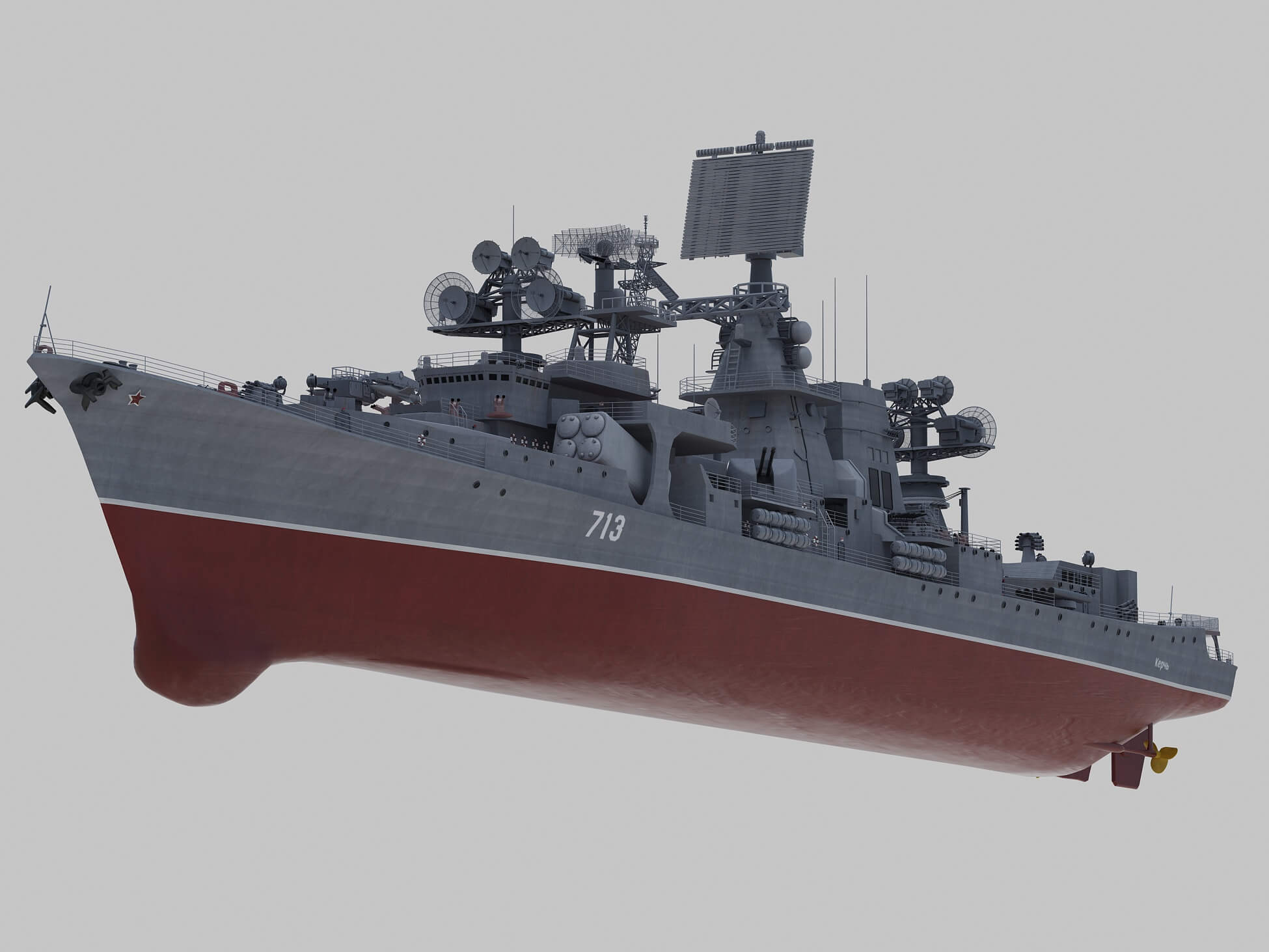 Kerch 713 Kara Class Cruiser - 3D Model by pxfpxd