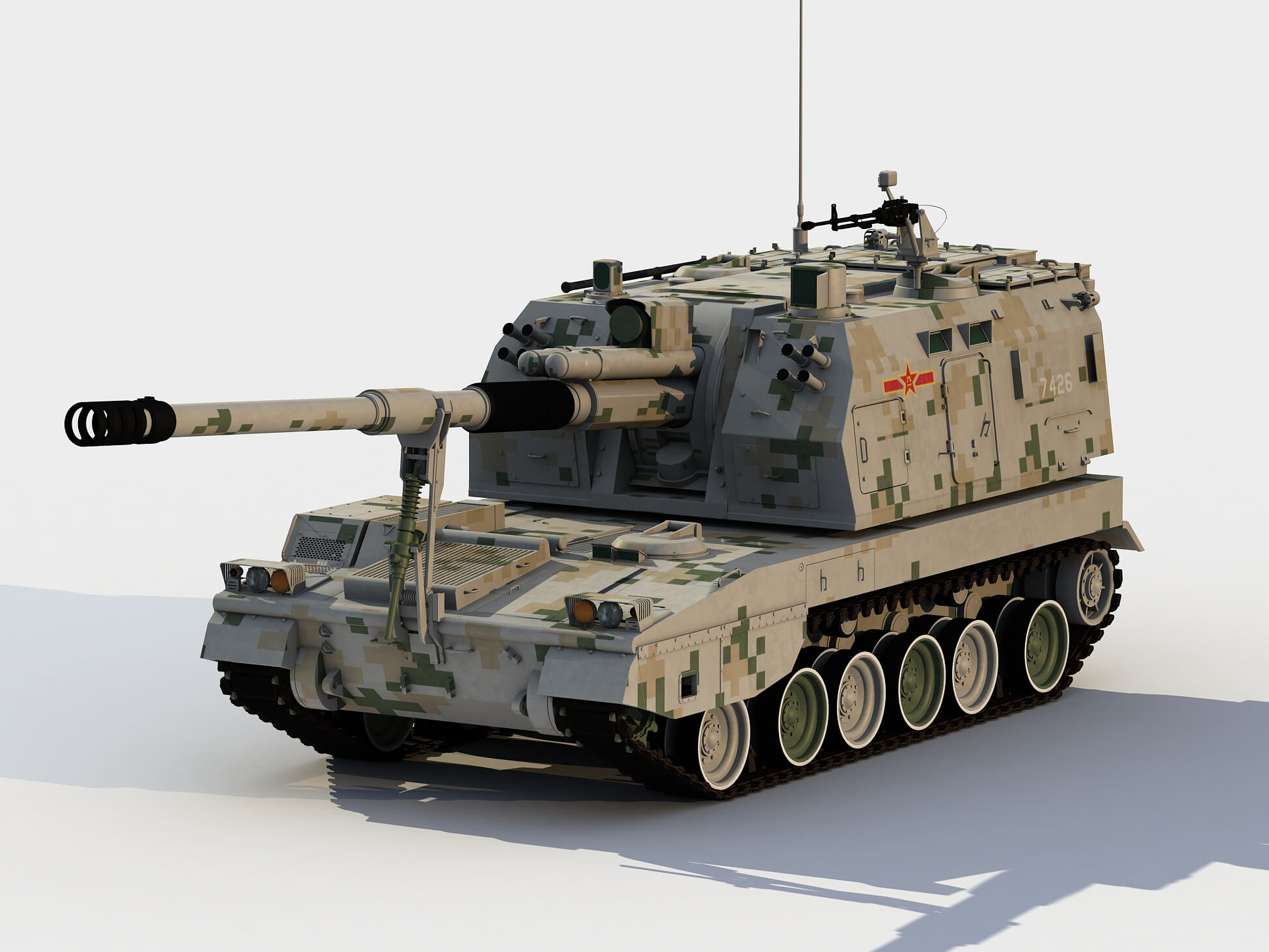 PZL-05 Self Propeller Howitzer SpH 3D Model by pxfpxd