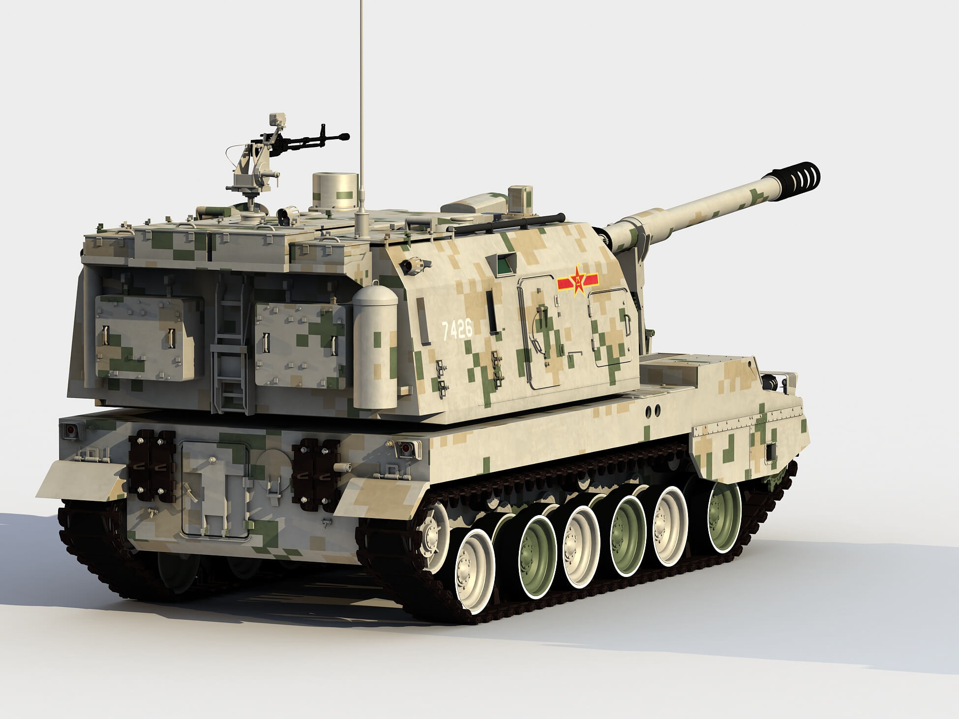 PZL-05 Self Propeller Howitzer SpH 3D Model by pxfpxd