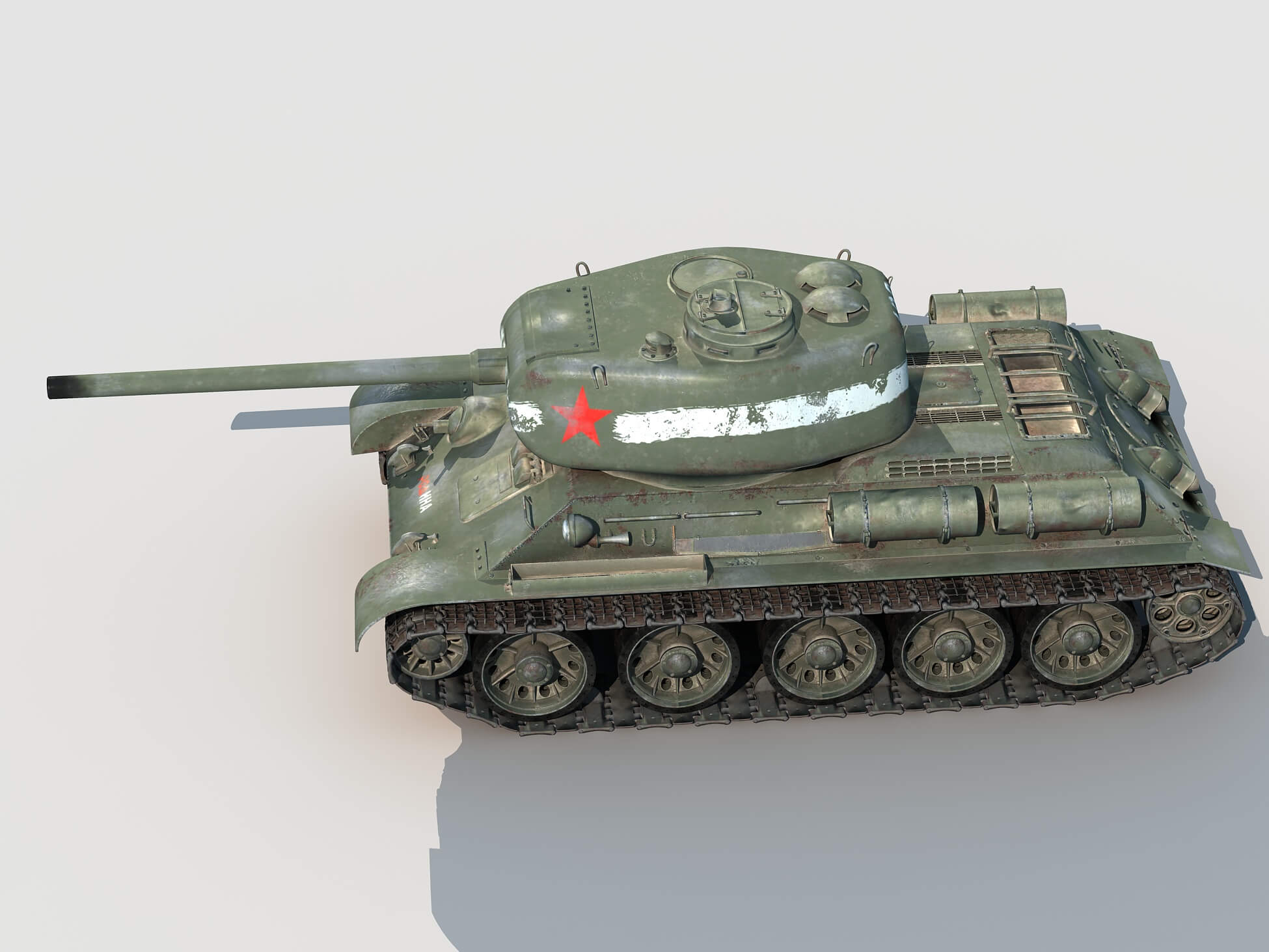 T-34/85 russian tank 3D Model by pxfpxd