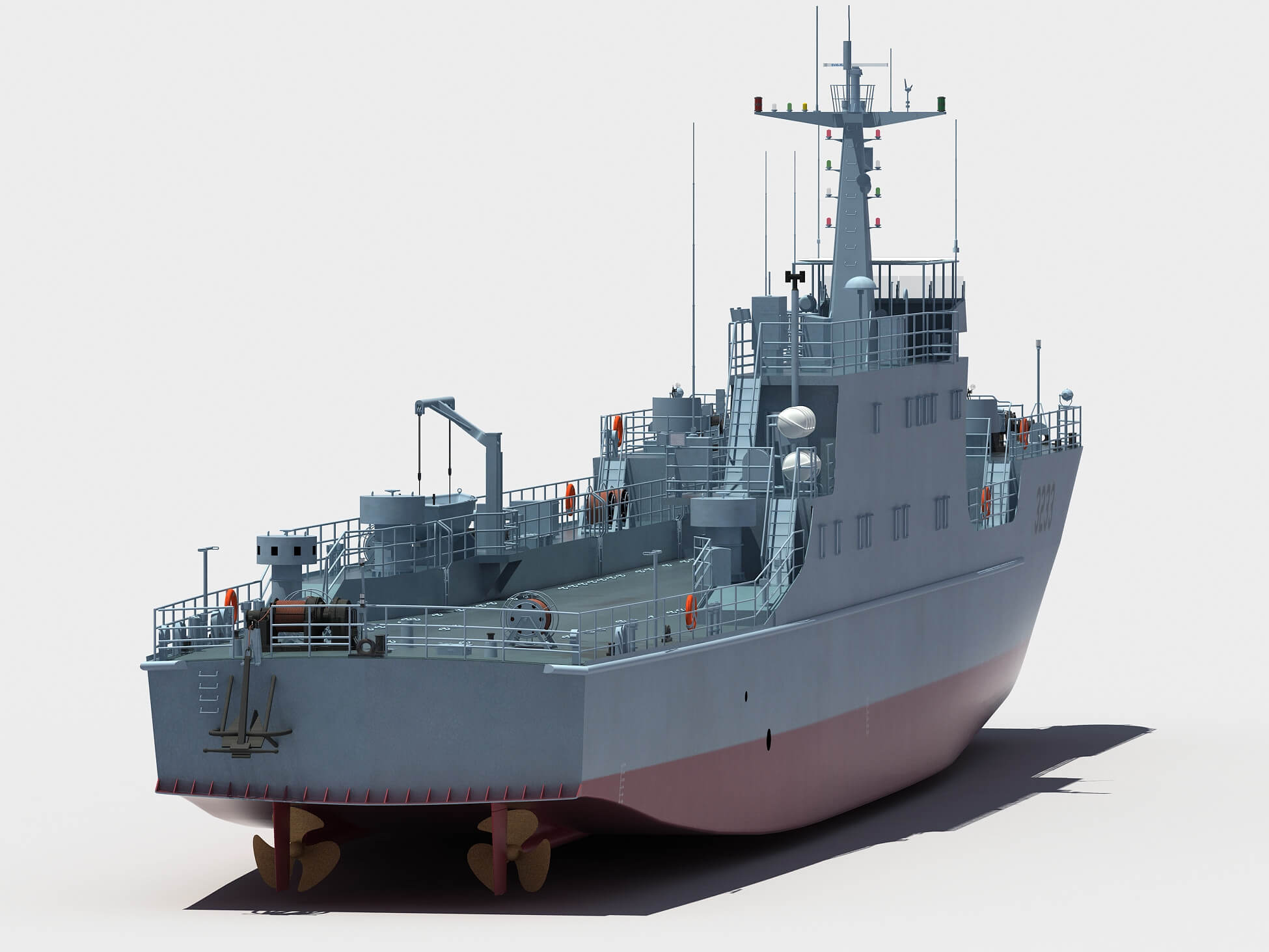 Type 074A Yubei Class Landing Ship - 3D Model by pxfpxd