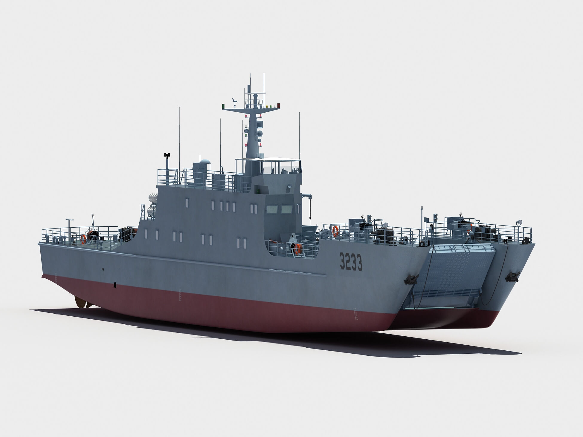 Type 074A Yubei Class Landing Ship - 3D Model by pxfpxd