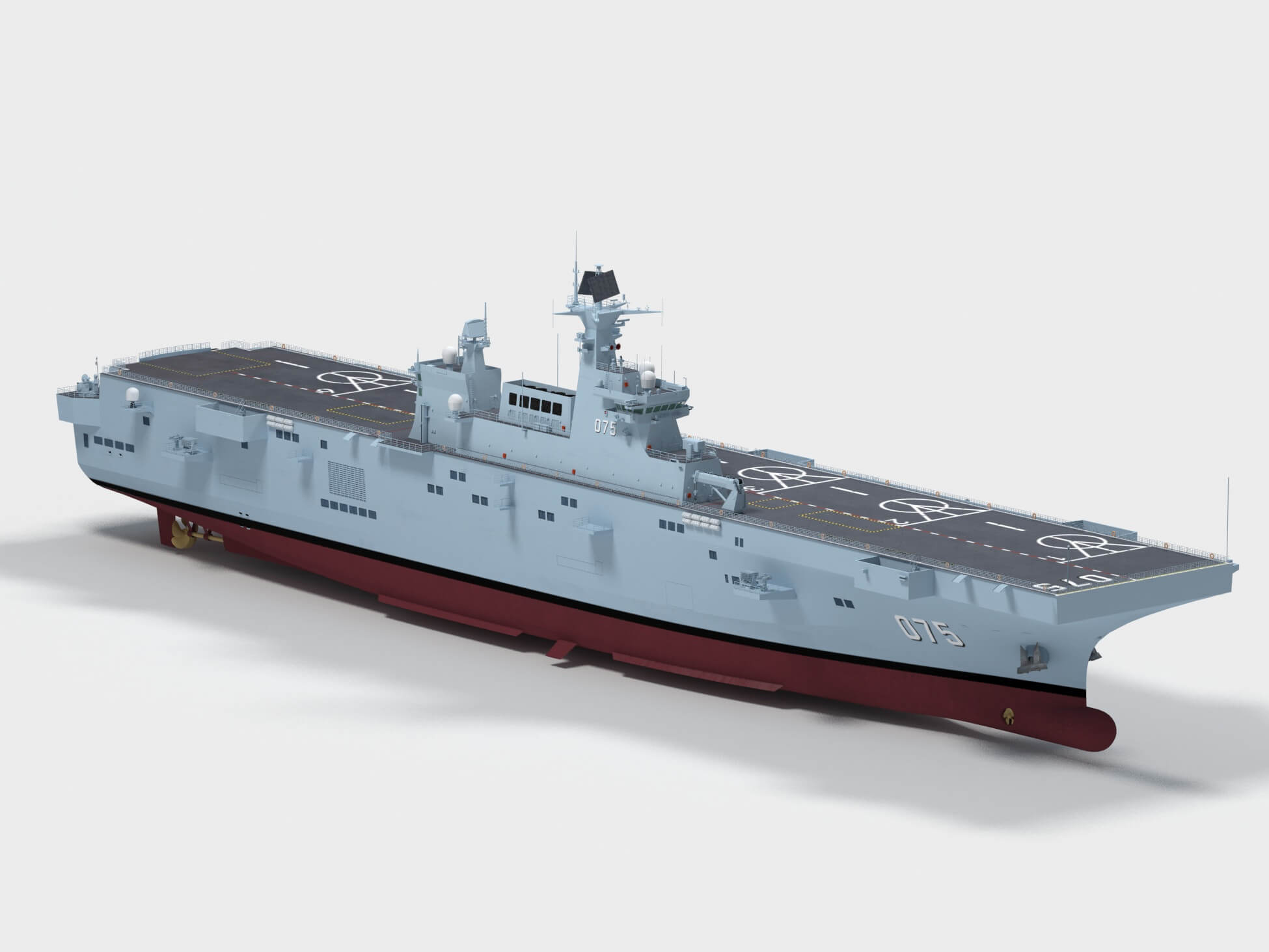 Type 075 Landing Helicopter Dock Yushen Class - 3D Model by pxfpxd