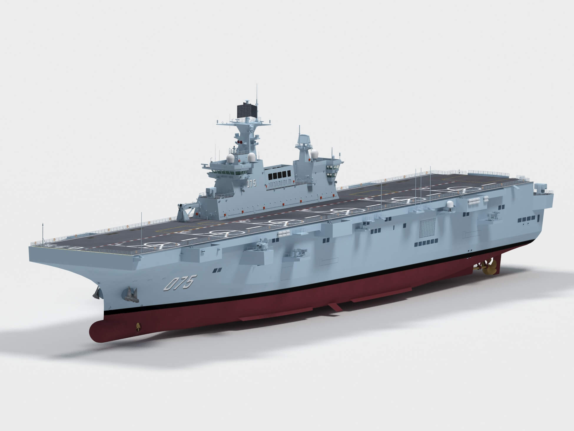Type 075 Landing Helicopter Dock Yushen Class - 3D Model by pxfpxd