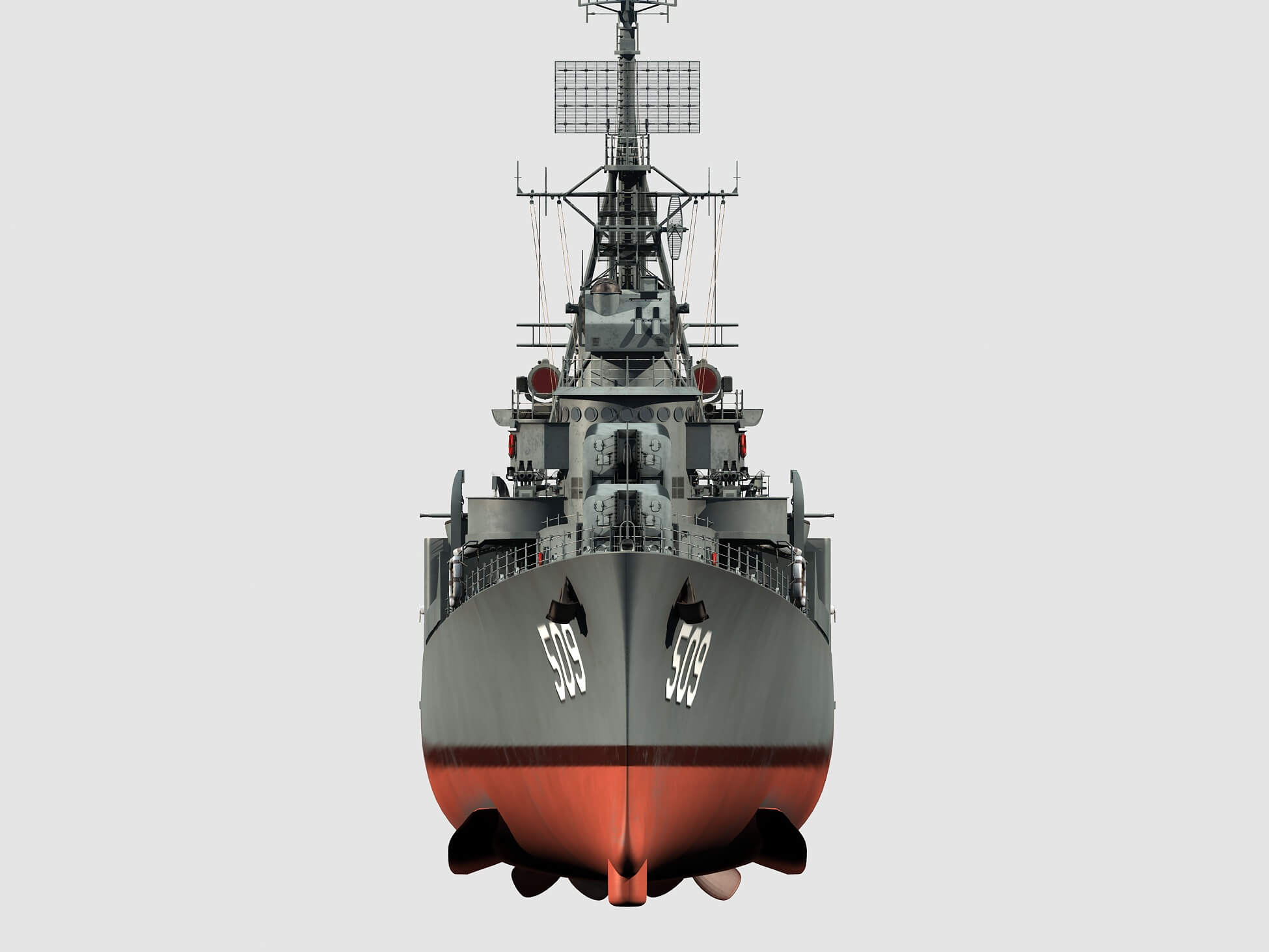 USS Converse DD-509 Fletcher Class Destroyer 3D Model by pxfpxd