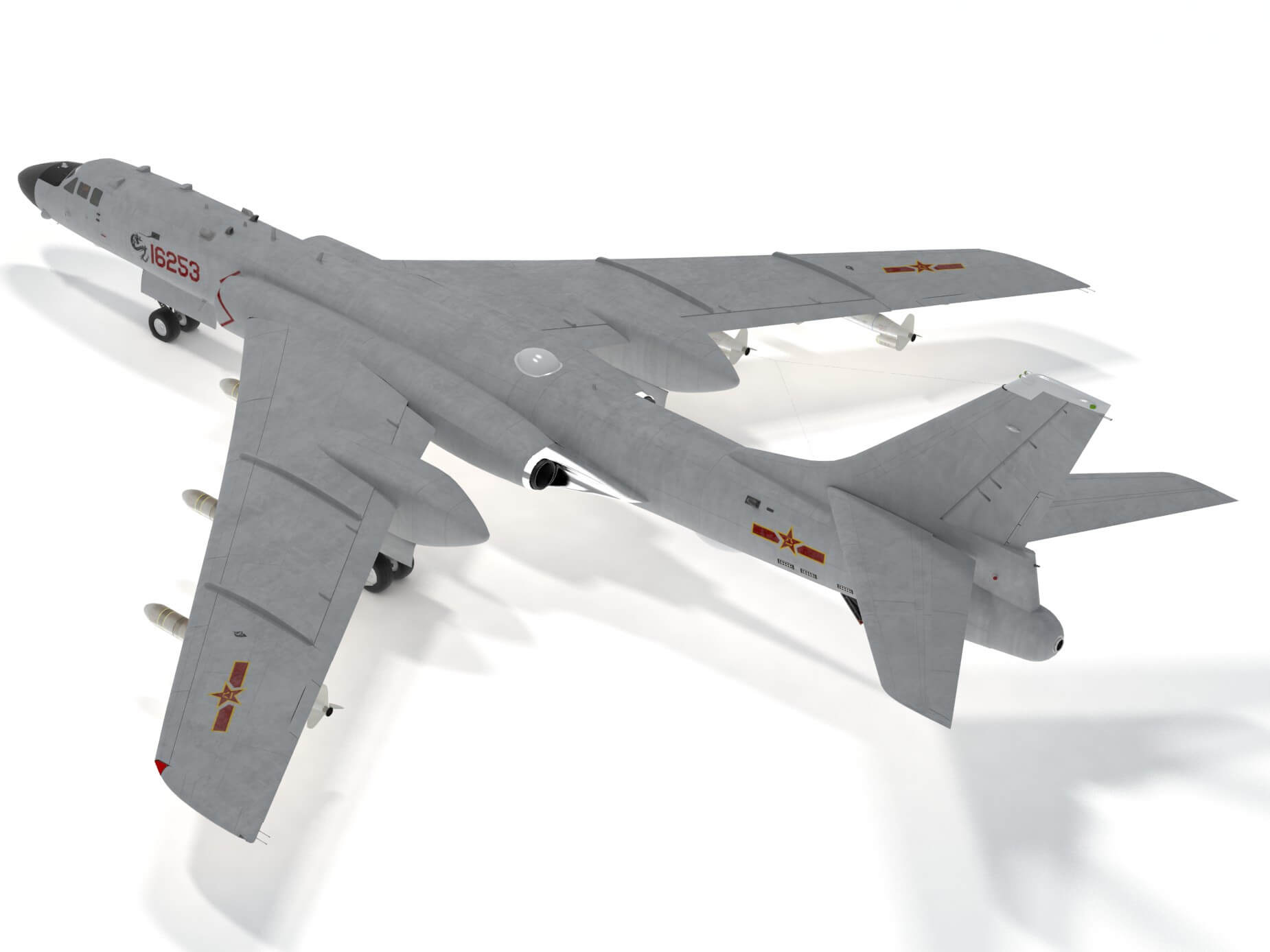 Xian H-6K chinese bomber 3D Model by pxfpxd