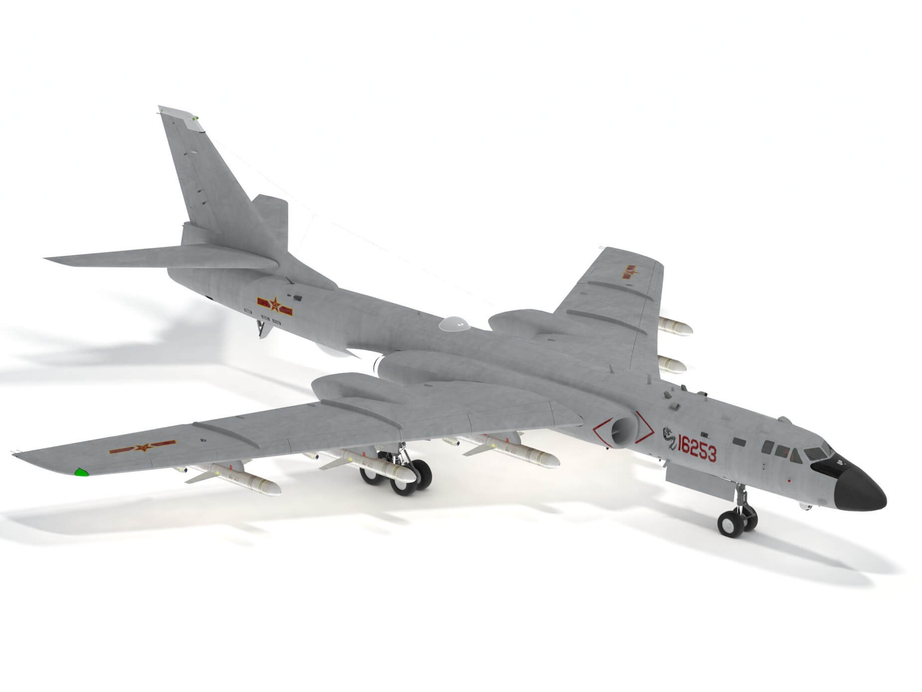 Xian H-6K chinese bomber 3D Model by pxfpxd