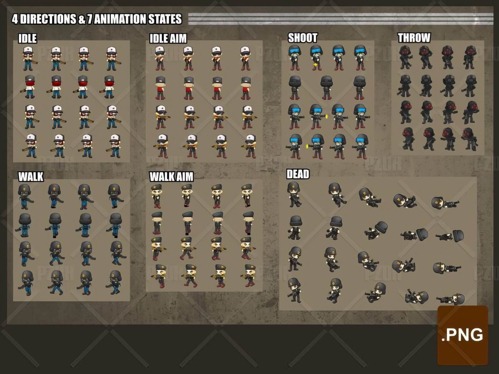 Soldier Game Sprite Bundle by pzUH