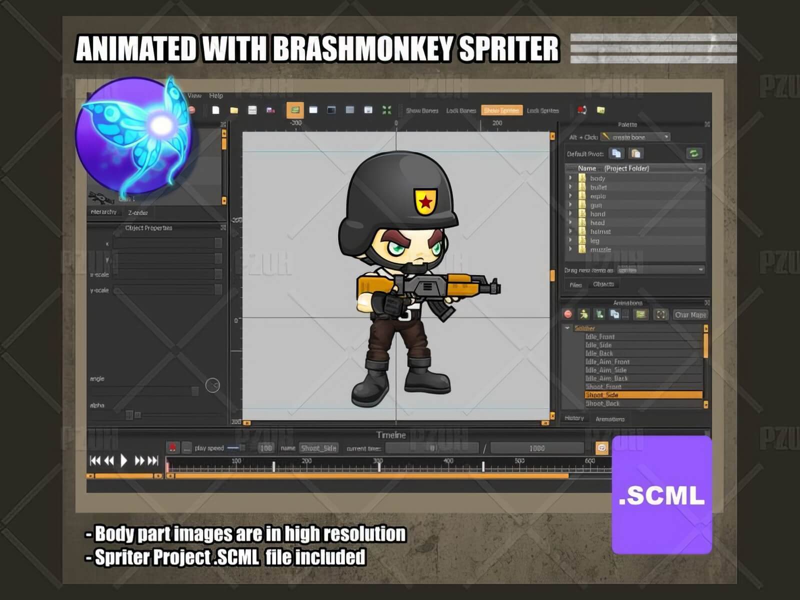 Soldier Game Sprite Bundle by pzUH