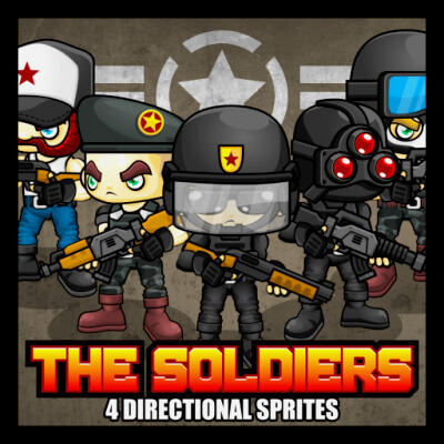 Custom Soldier - 4 Directional Sprite 2D Game Asset by pzUH