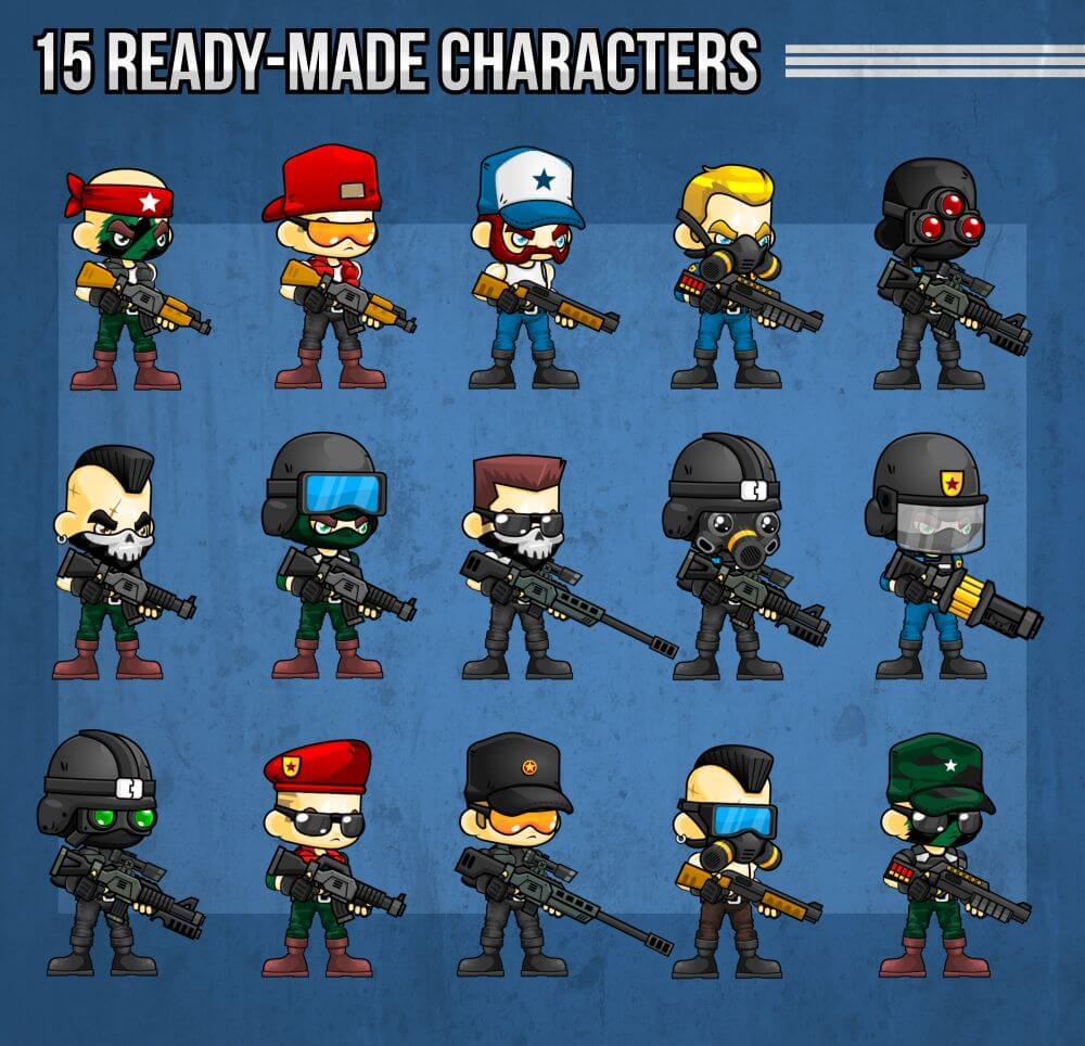 Soldier Game Sprite Bundle by pzUH