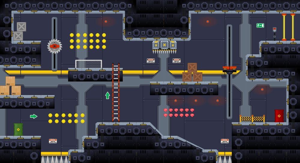 Outerspace HQ - Platformer Tile Set 2D Game Asset by pzUH