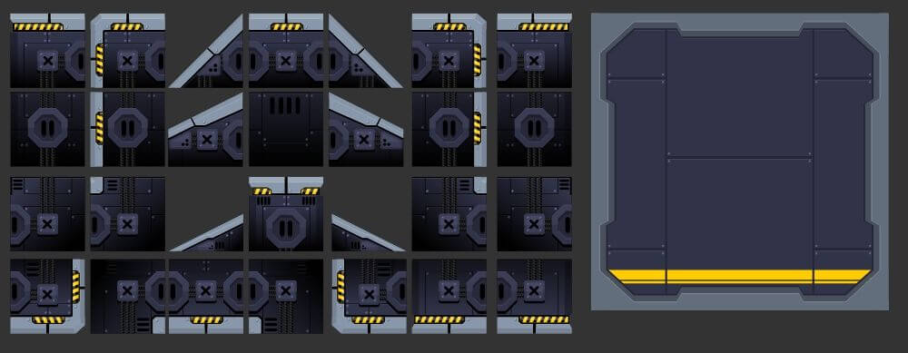 Outerspace HQ - Platformer Tile Set 2D Game Asset by pzUH