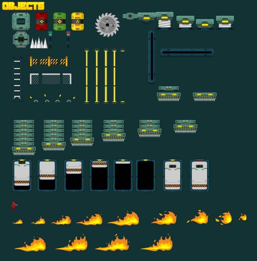 Sci Fi Platformer Game Tile Set By Pzuh 3452