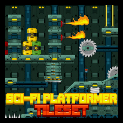 Sci-Fi Platformer Game Tile Set by pzUH