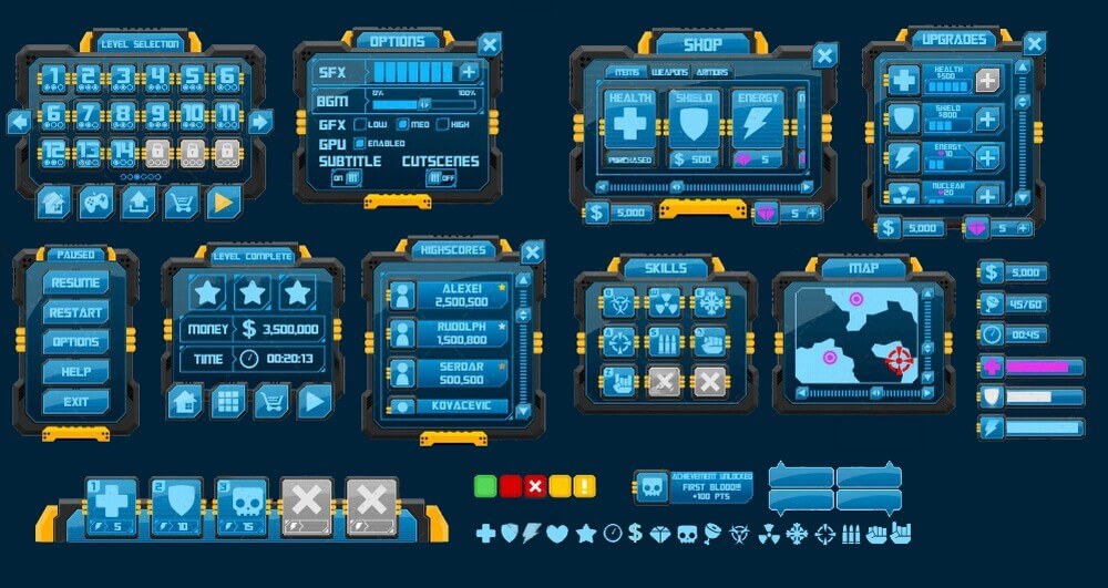 Sci-Fi Robot Game User Interface by pzUH