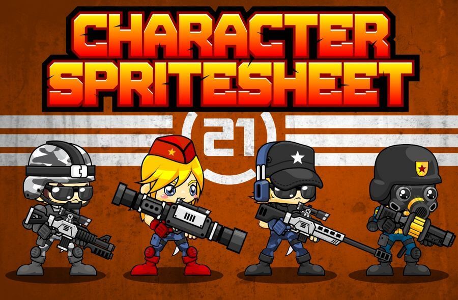 Soldier Game Sprite Bundle by pzUH
