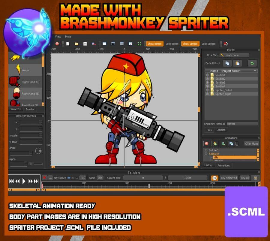 Soldier Game Sprite Bundle by pzUH