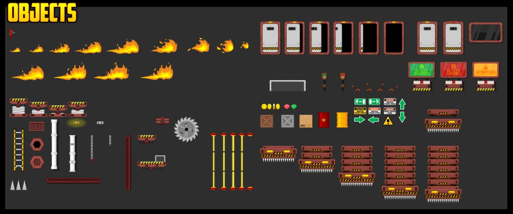 The Factory - Platformer Game Tile Set by pzUH