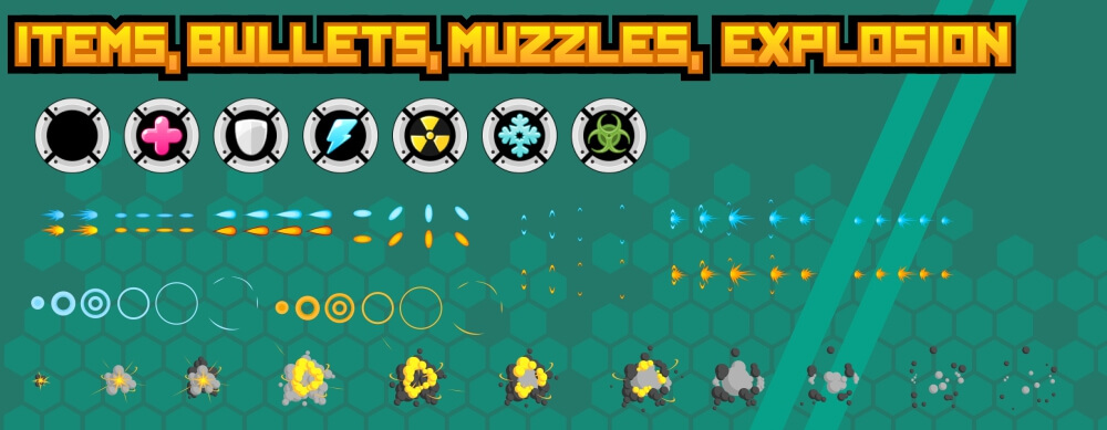 Top Down Space Shooter Creation Kit 2 - 2D Game Asset by pzUH