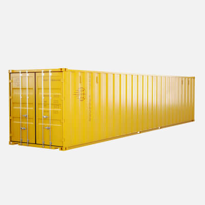 Intermodal Shipping Container 40-Foot-Long Yellow 3D Model by Q-lee