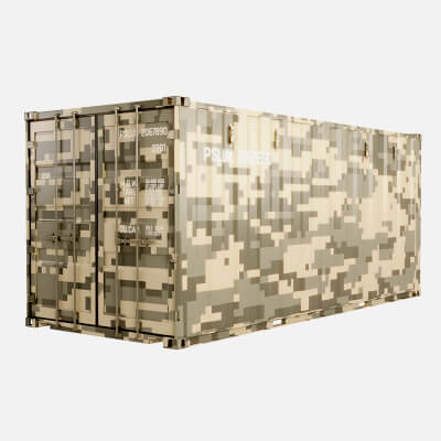 Military Intermodal Shipping Container 20-Foot-Long 3D Model by Q-lee