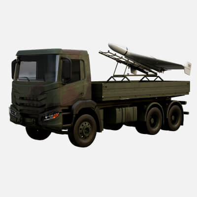 Military Transport Truck with Drone Launcher Geran-2 White 3D Model by ...