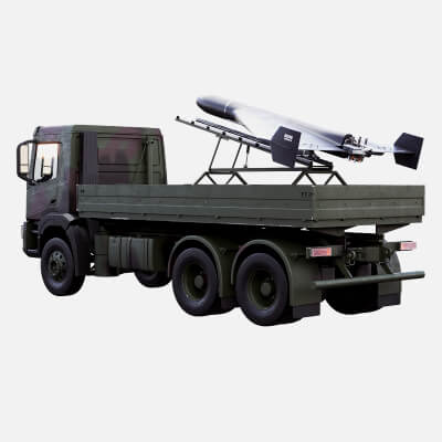 Military Transport Truck with Drone Launcher Geran-2 3D Model by Q-lee