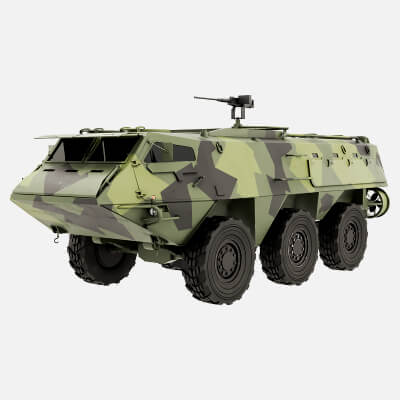 Patria XA-185 6x6 APC Pasi Low Poly PBR Military Vehicle 3D Model by Q-lee