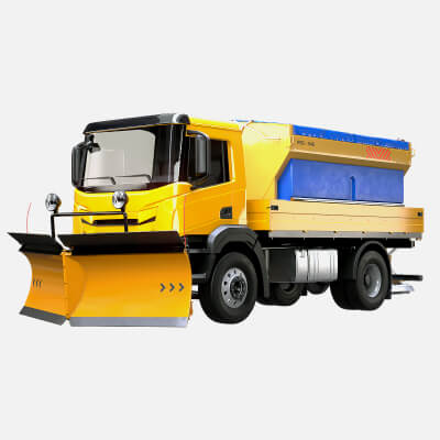 Realistic Snow Plow Truck 3D Model - Winter Service Vehicle by Q-lee