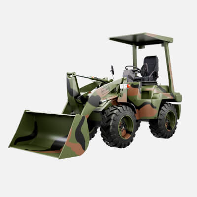 Small Military Wheeled Loader - 3D Model by Q-lee
