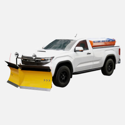 Snow Plow Pickup Truck 3D Model Winter Service Vehicle by Q-lee