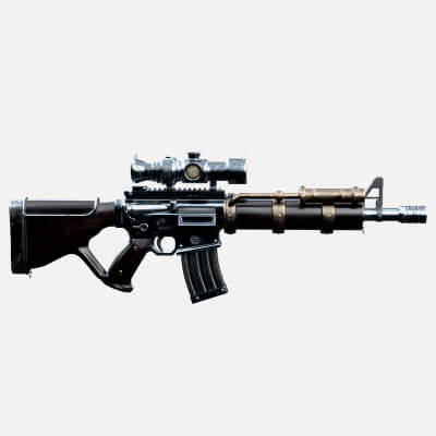 Steampunk Machine Gun with PBR Textures - 3D Model by Q-lee