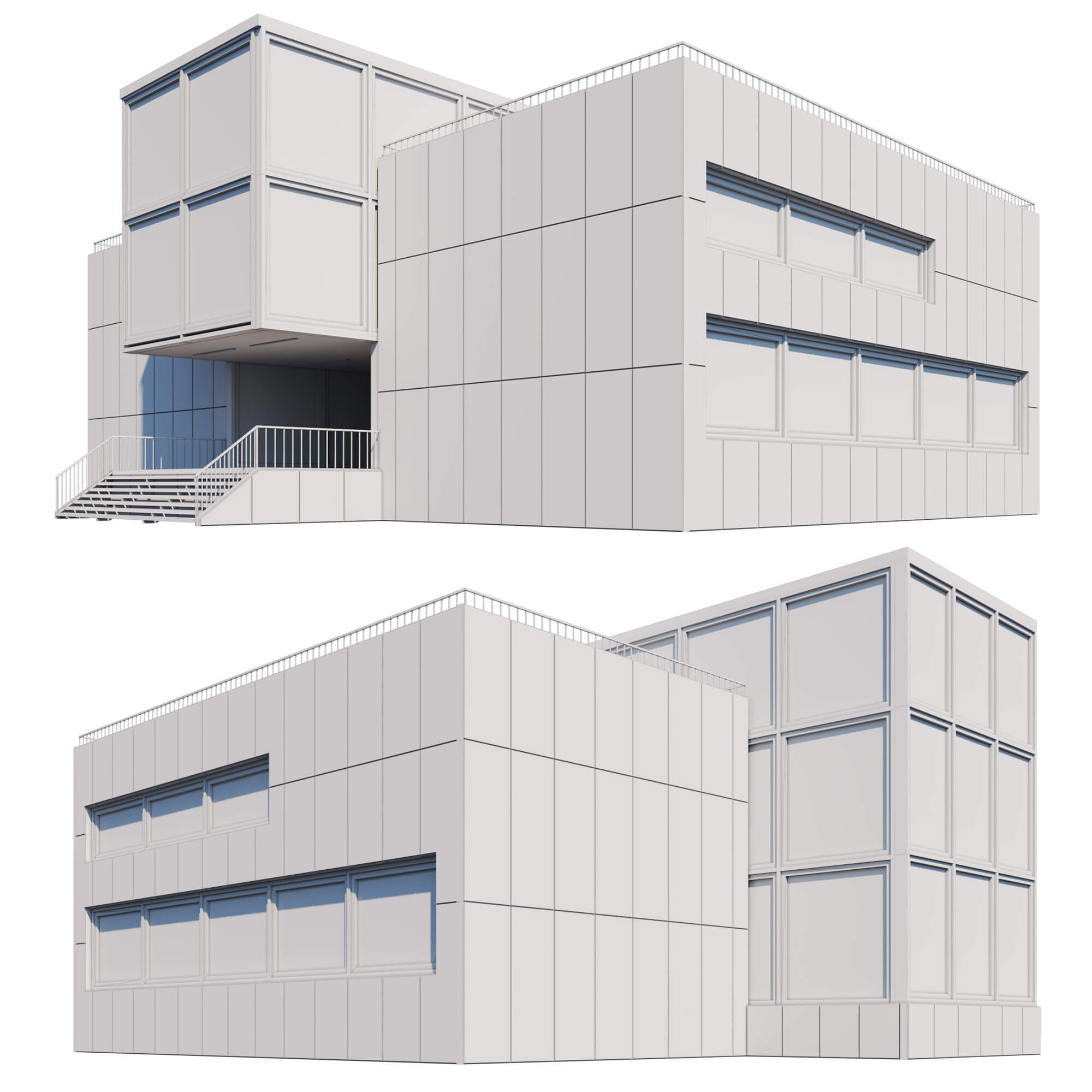 Modern Building 001 - 3D Model by Qobadi