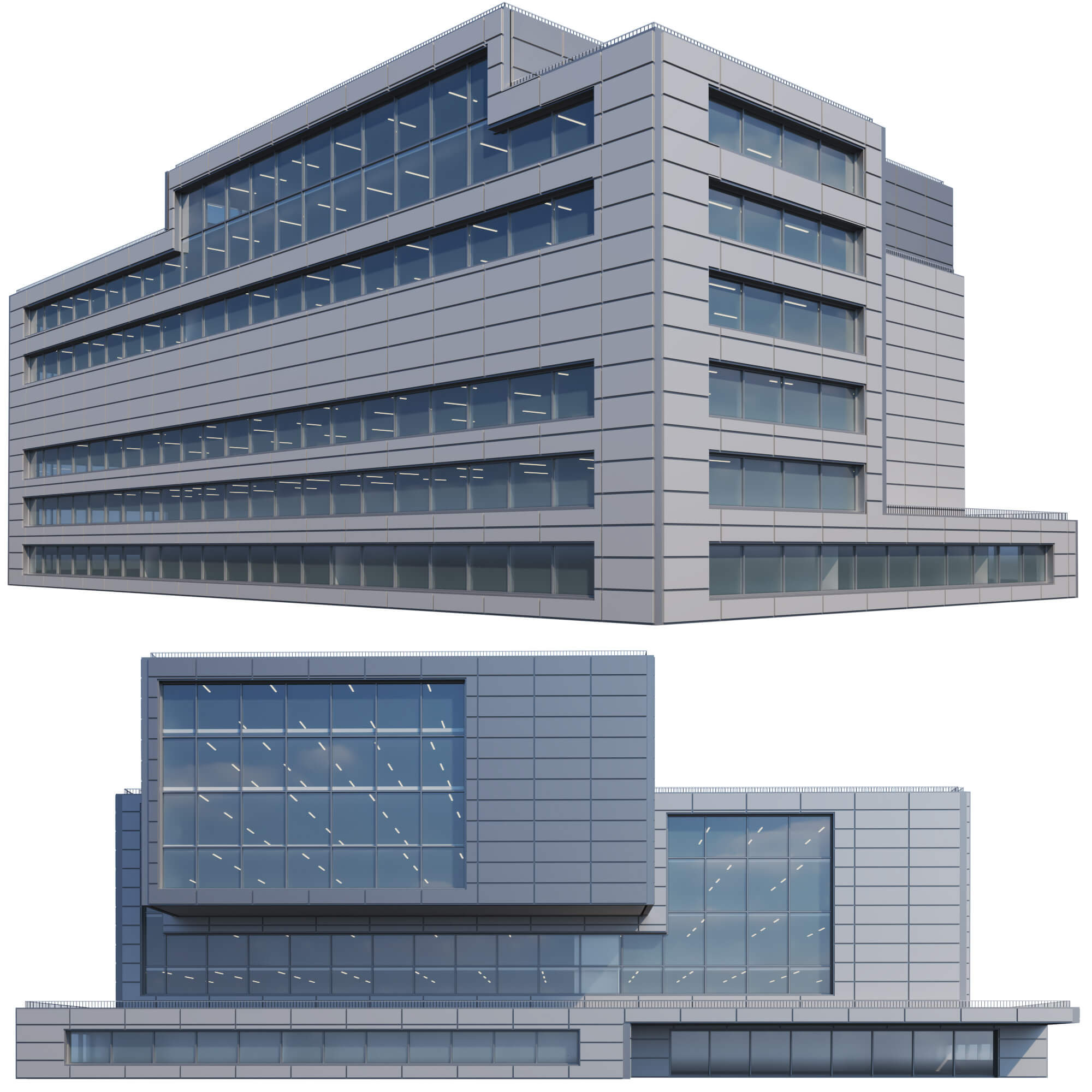 Modern Building 002 - 3D Model by Qobadi