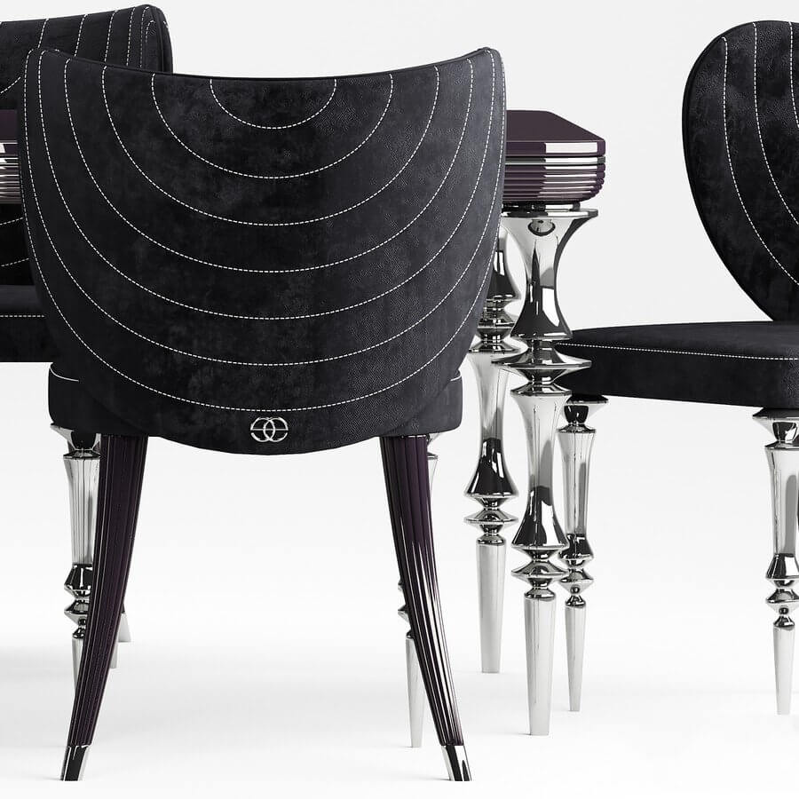 Elve Luxury Table Anb Chairs - 3D Model by qqwww