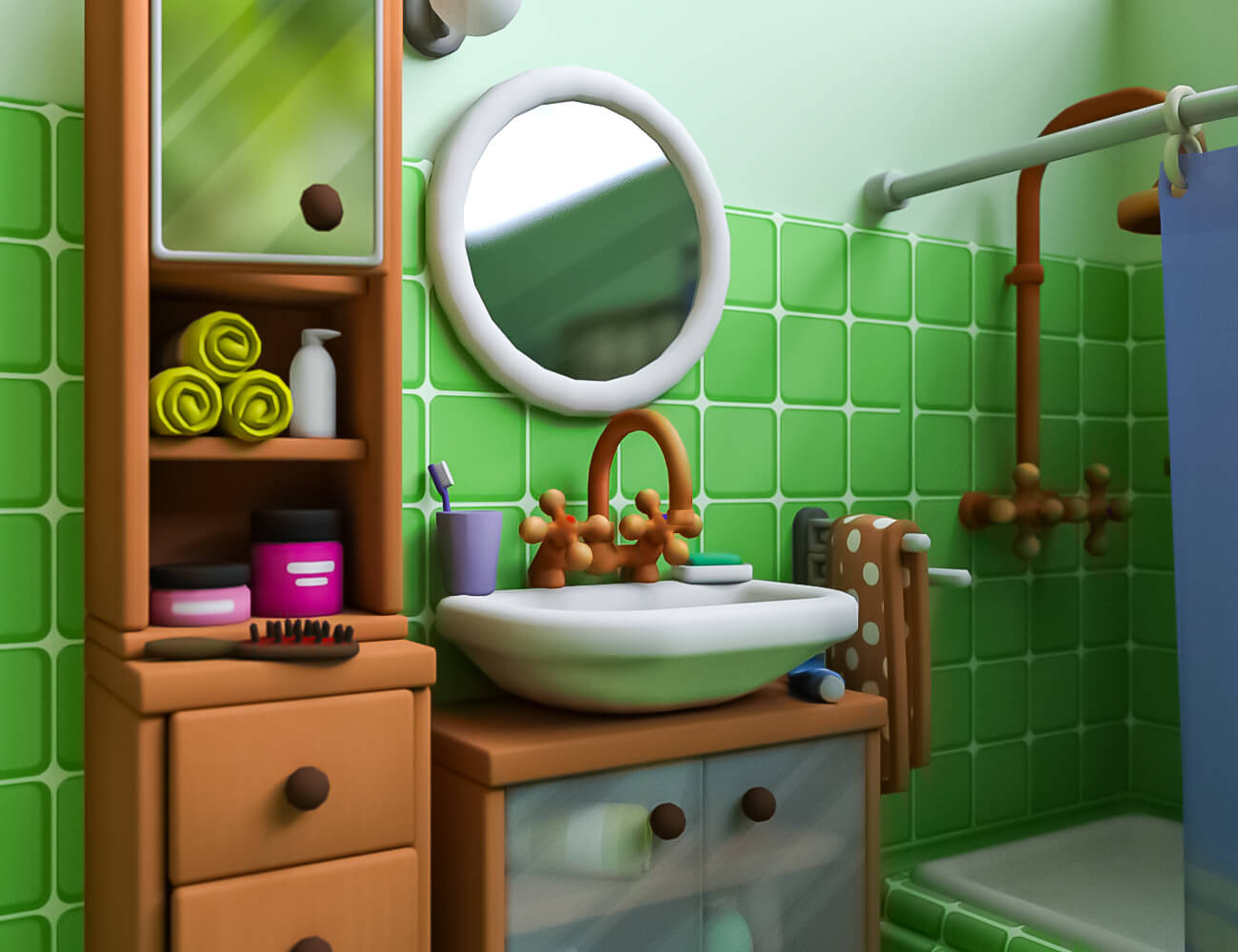 Cozy Cartoon World Bathroom - 3D Model by QuantumStateStudio