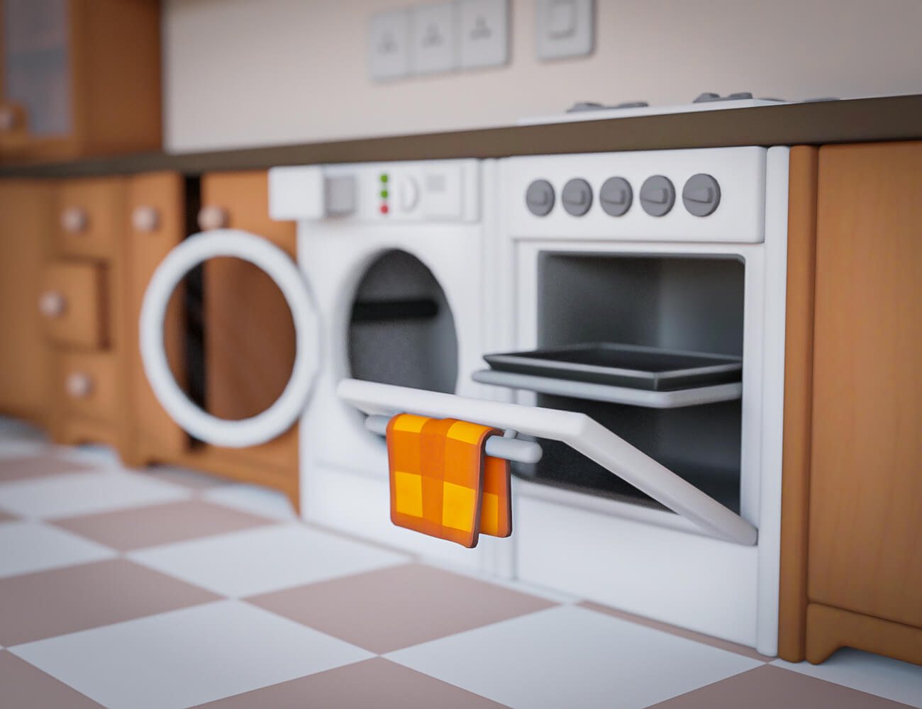 Cozy Cartoon World Kitchen Bundle by QuantumStateStudio