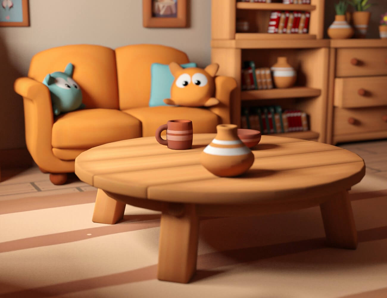 Cozy Cartoon World Living Room - 3D Model by QuantumStateStudio