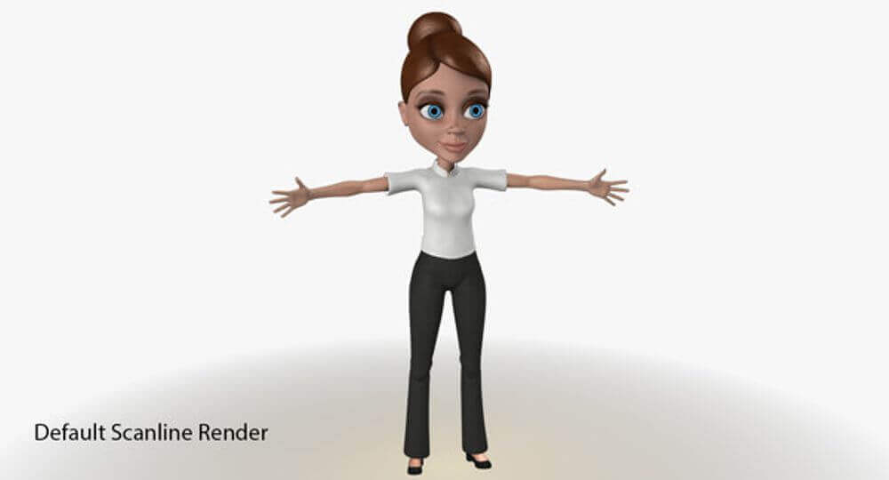 Cartoon Office Girl - 3D Model by QUARTOMUNDO