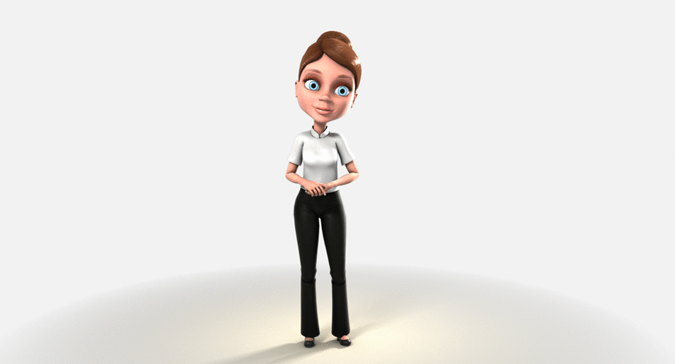 Cartoon Office Girl - 3D Model by QUARTOMUNDO