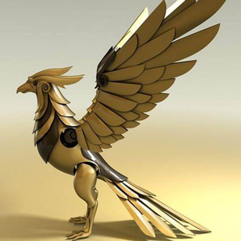 Mechanical Phoenix - 3D Model by QUARTOMUNDO