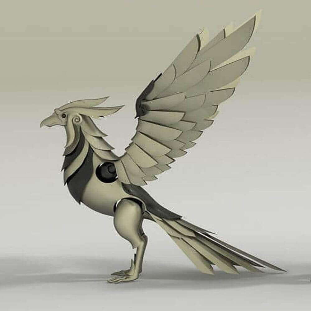 Mechanical Phoenix - 3D Model by QUARTOMUNDO