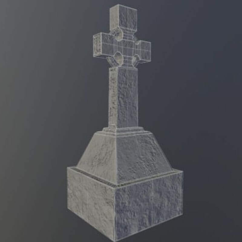Tombstone Cross - 3D Model by QUARTOMUNDO