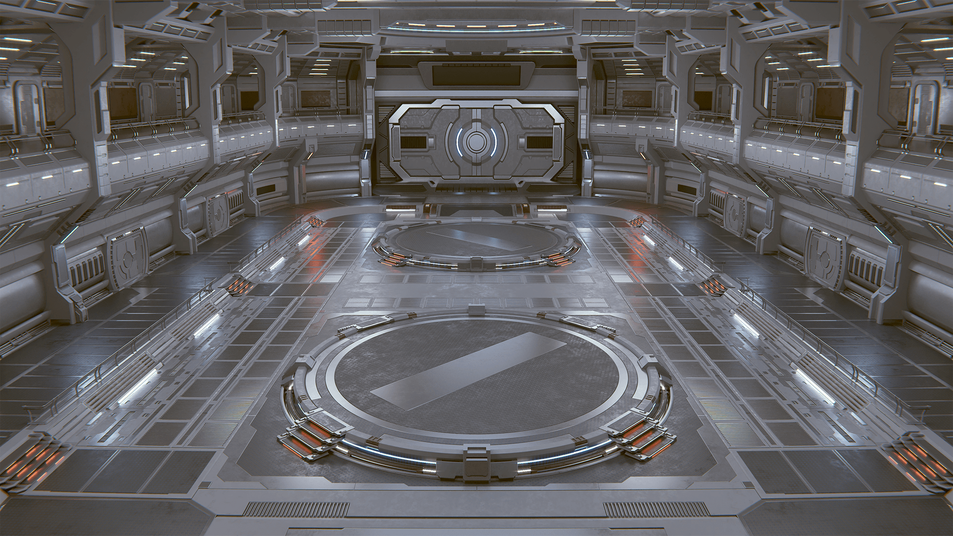 Sci-fi Hangar Quantum 3D Render, Digital Art by qwestgamp